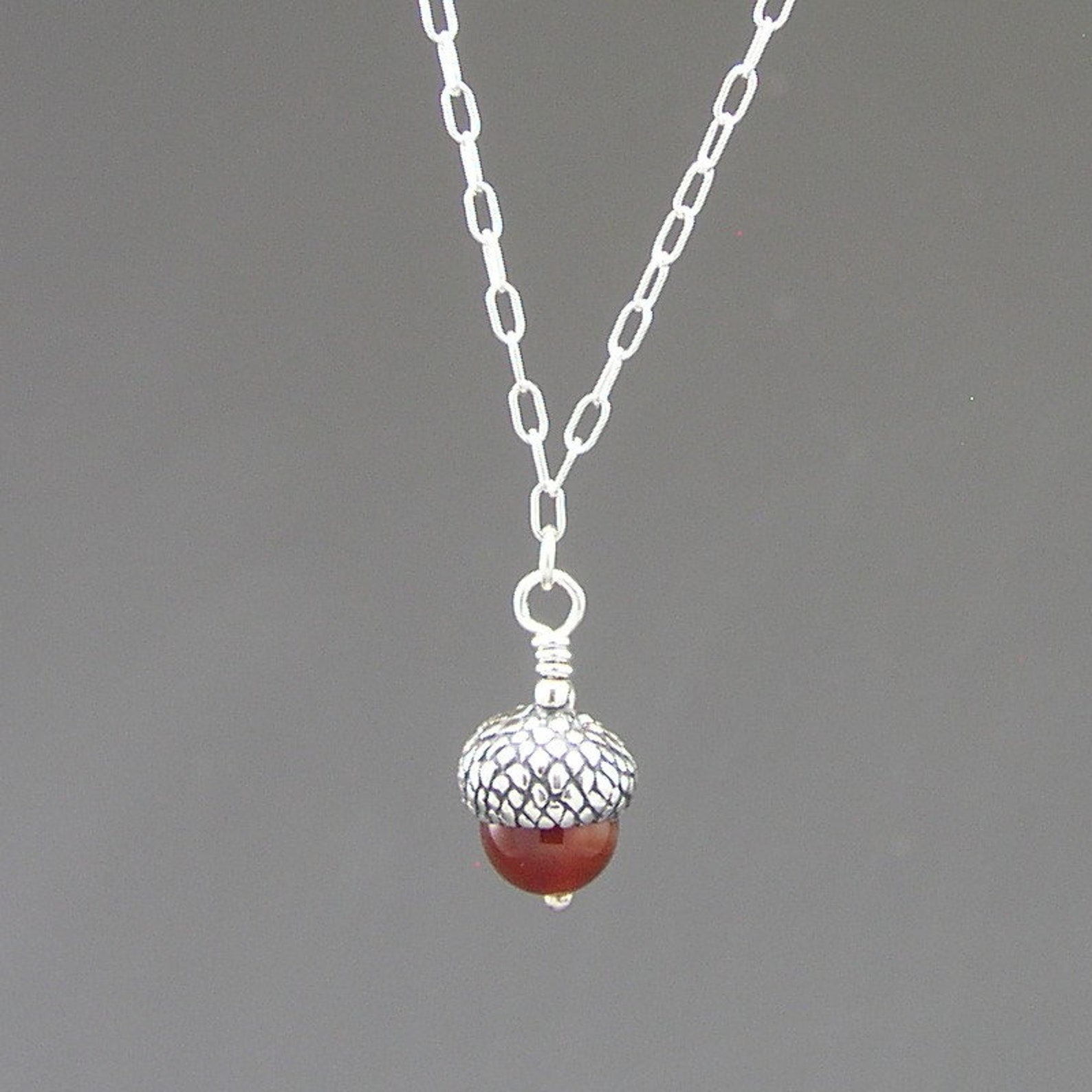 Acorn Earrings Carnelian Welcome Jewelry Sterling Silver - Etsy