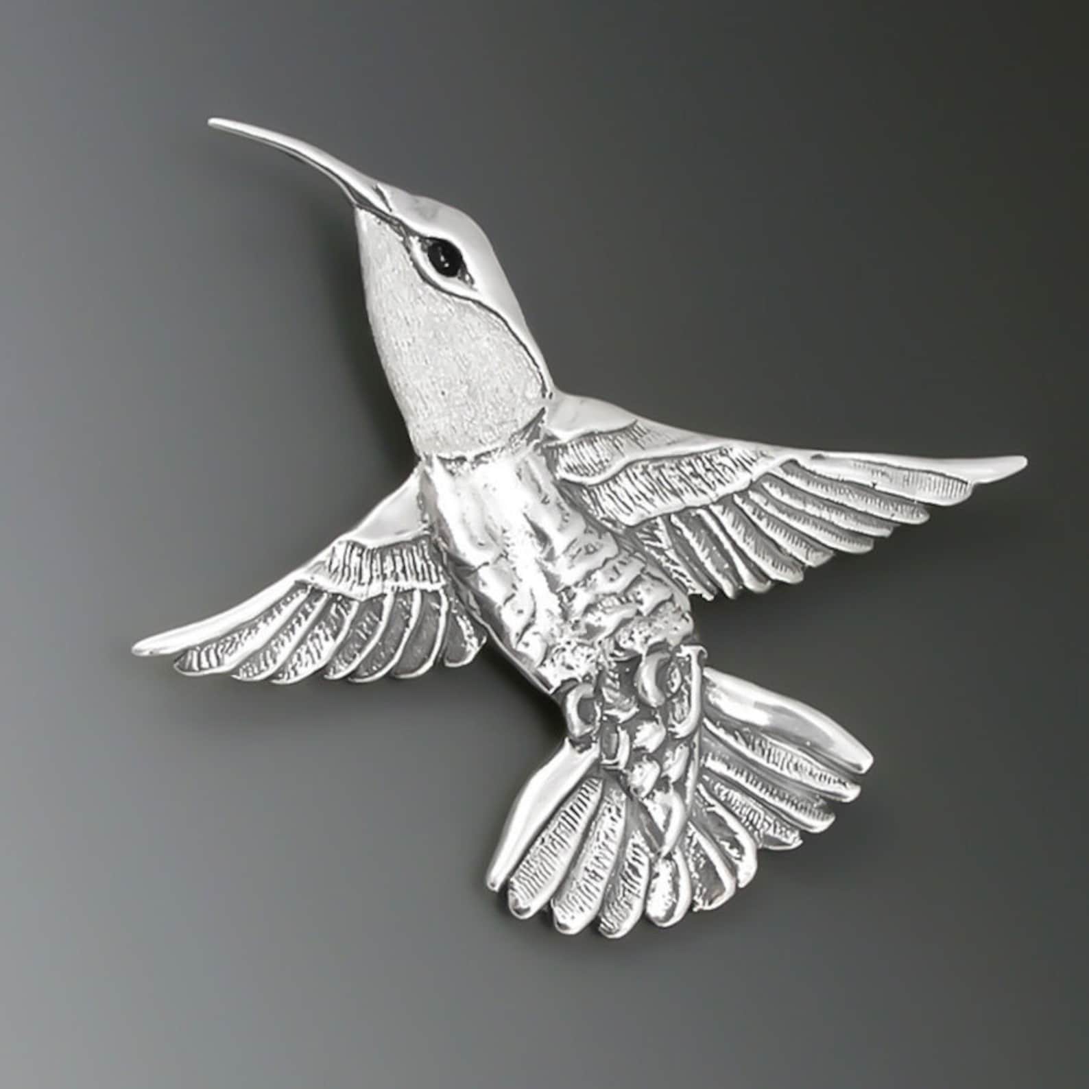 Hummer Pin Hummingbird Brooch Silver Jewelry Symbolic | Etsy