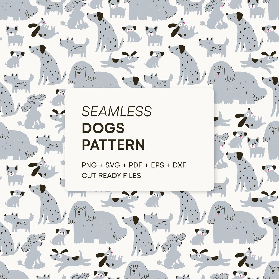 Cute Dogs Seamless Pattern SVG, Dog Clipart, Animals SVG, Cricut ...