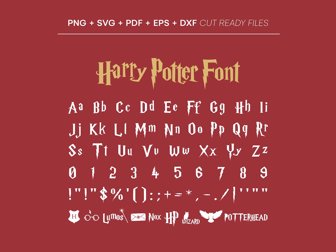 Potter Alphabet Svg, Potter Font, Cricut Svg File, Printable Fonts, Cut ...