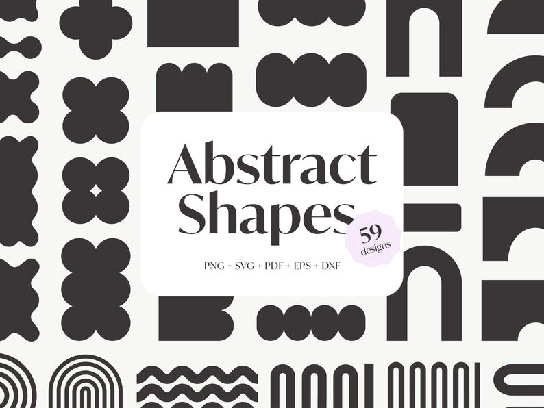 Abstract Shapes SVG, Modern Linocut Shapes, Cricut Projects - Etsy