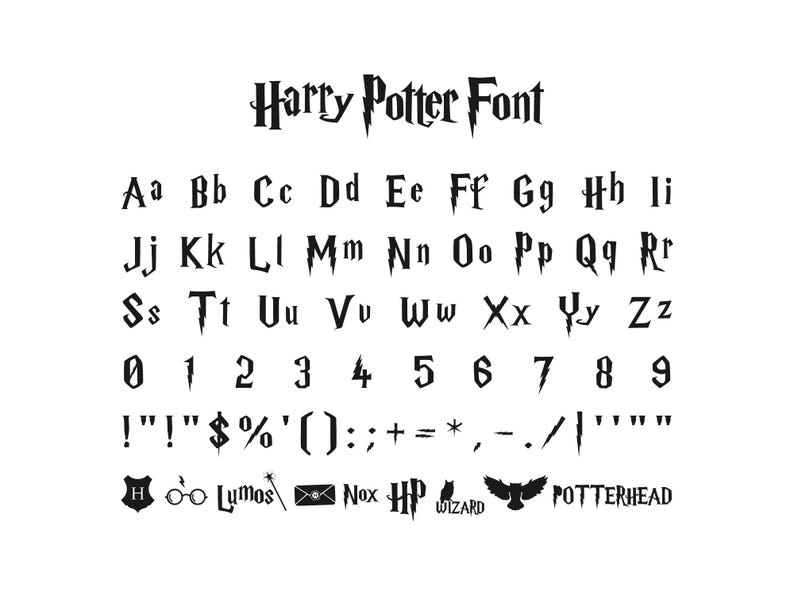 Potter Alphabet Svg, Potter Font, Cricut Svg File, Printable Fonts, Cut ...
