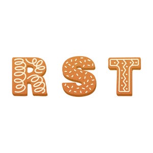 Gingerbread Font Svg, Cricut Svg File, Gingerbread Alphabet, Printable ...