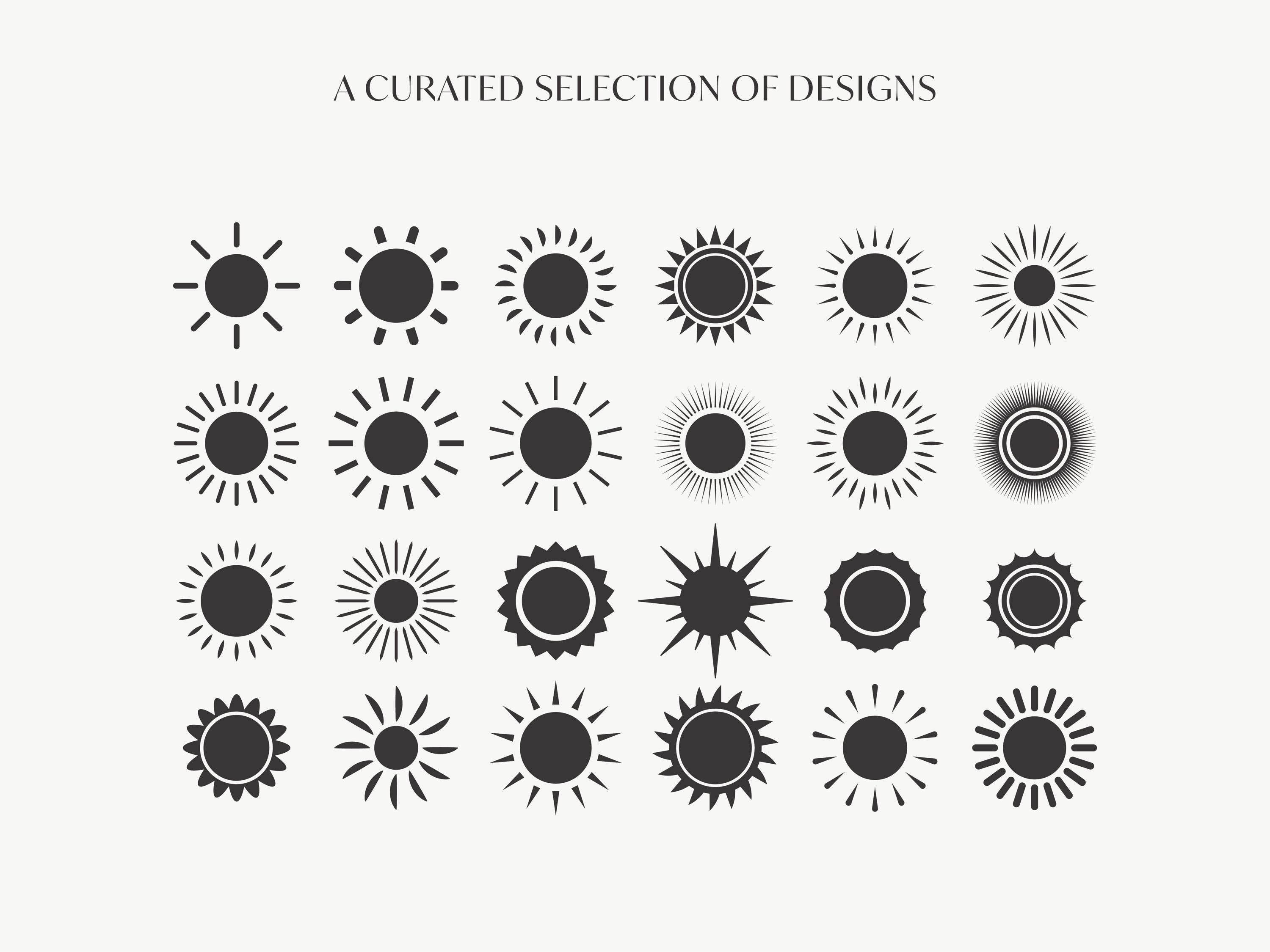 Modern Sun SVG Bundle, Sunny SVG Bundle, Sun Clipart, Cricut Projects ...