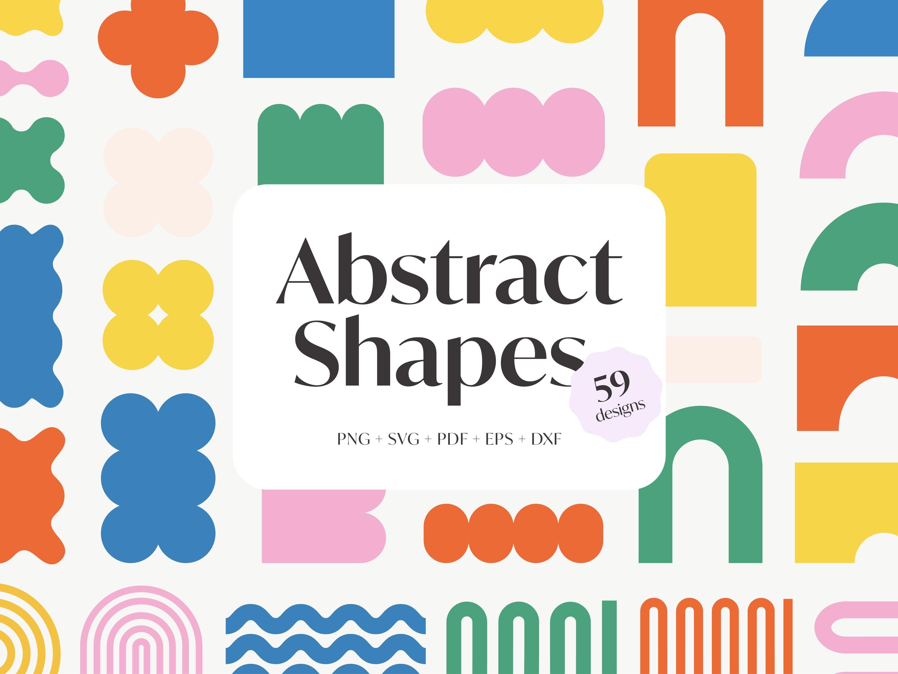 Colorful Abstract Shapes SVG, Modern Linocut Shapes, Cricut Projects - Etsy