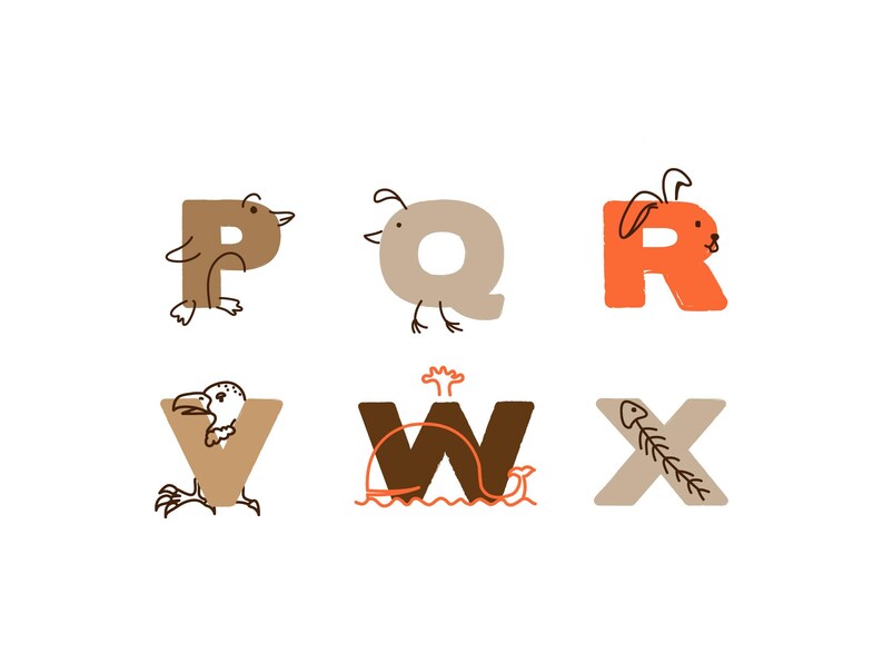 Doodle Animal Alphabet Svg, Cricut Svg File, Kids Svg, Printable Fonts ...