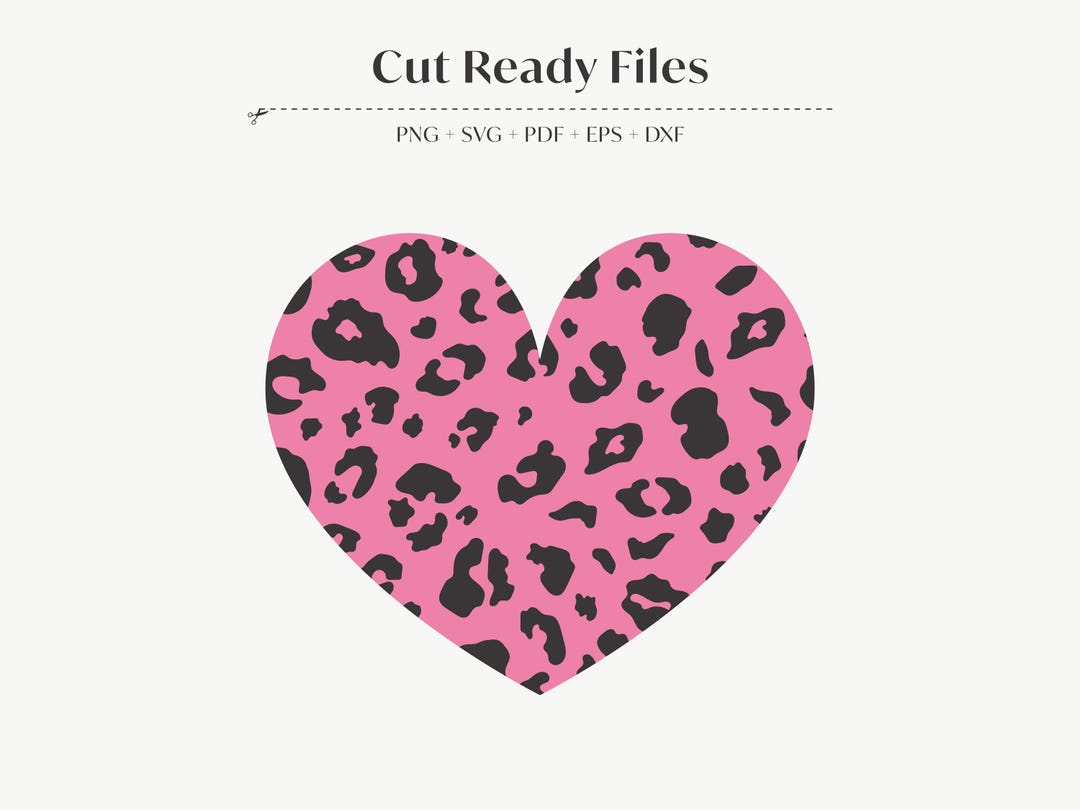 Pink Leopard Heart SVG, Wild Animal SVG, Heart Shape SVG, Cricut ...