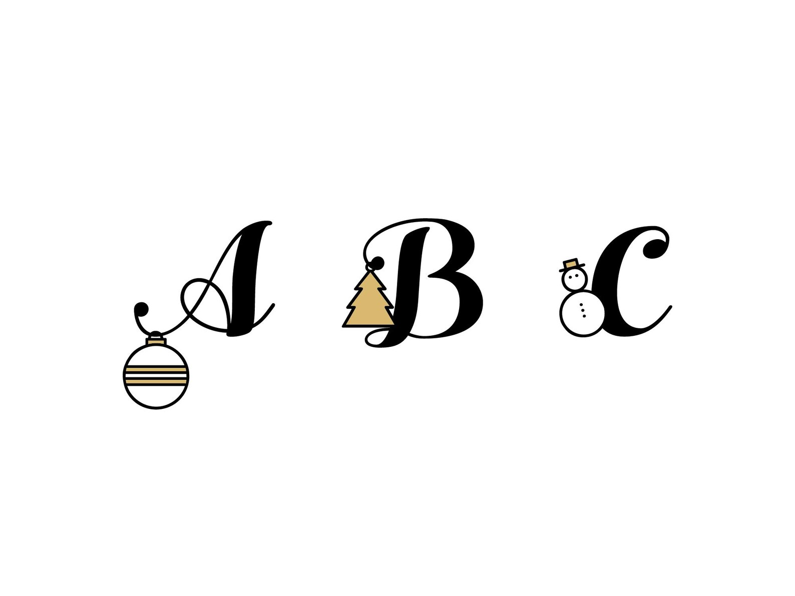 Creative Christmas Alphabet Svg, Doodle Christmas Letters, Cricut Svg ...