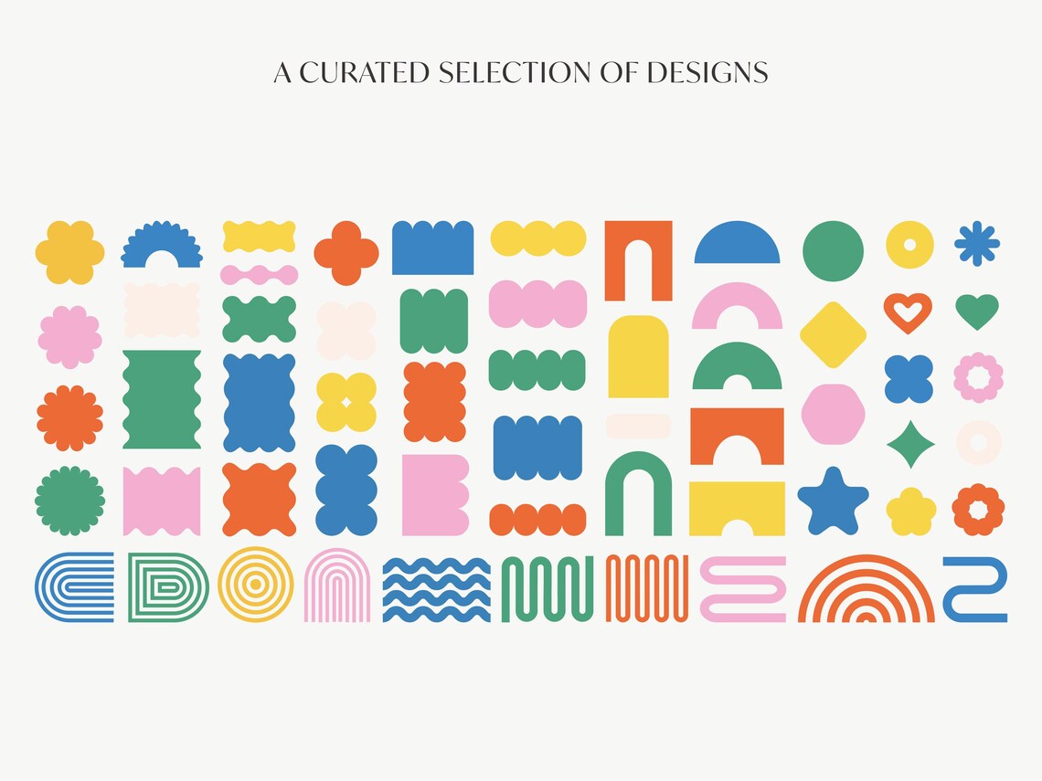 Colorful Abstract Shapes SVG, Modern Linocut Shapes, Cricut Projects - Etsy