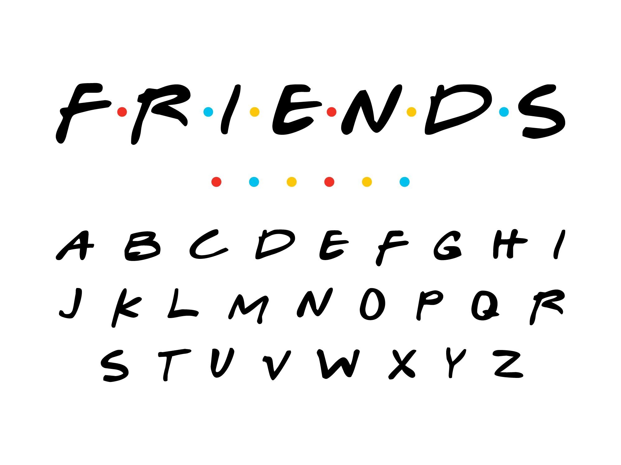 Friends Alphabet Svg, Cricut Svg File, Printable Fonts, Cut File, T ...
