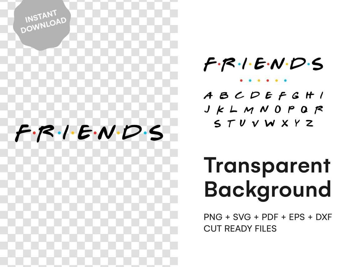 Friends Alphabet Svg, Cricut Svg File, Printable Fonts, Cut File, T ...