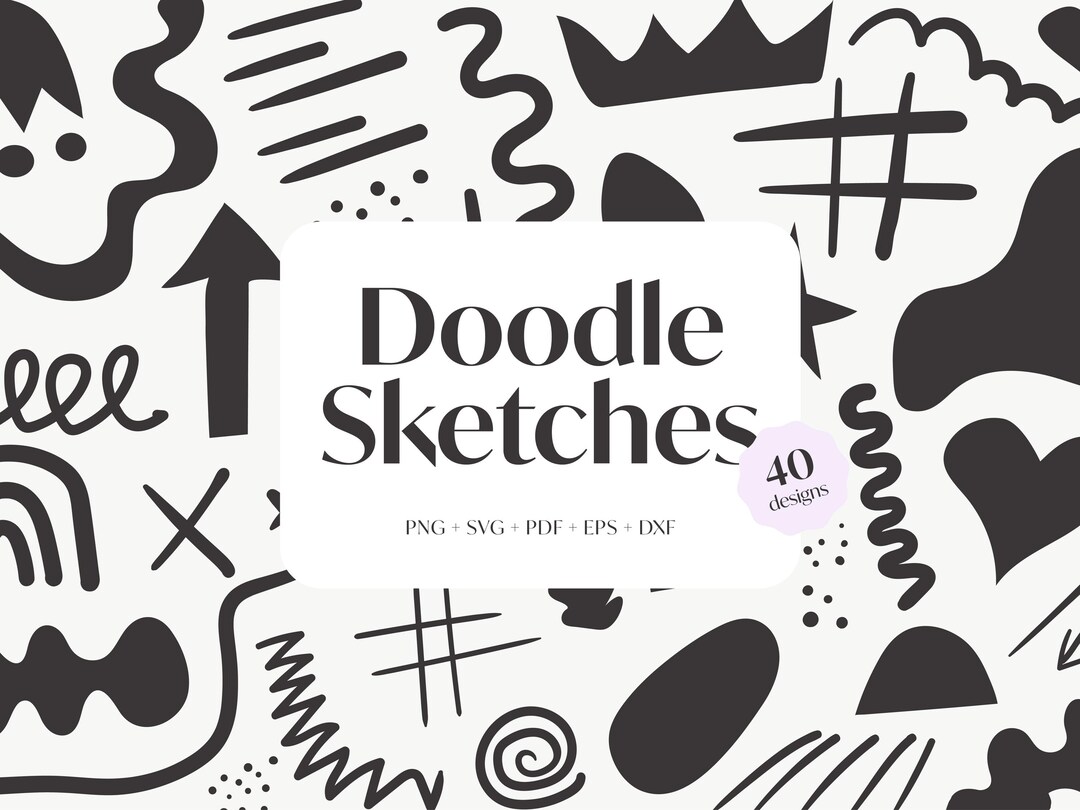 Hand Drawn Elements SVG, Doodle SVG Bundle, Cricut Projects - Etsy