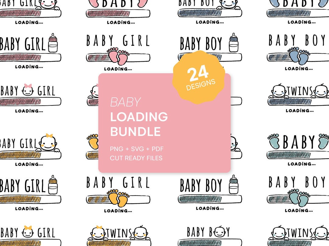 Baby Loading Svg Bundle, Cricut Svg File, Baby Girl Loading Svg, Baby ...
