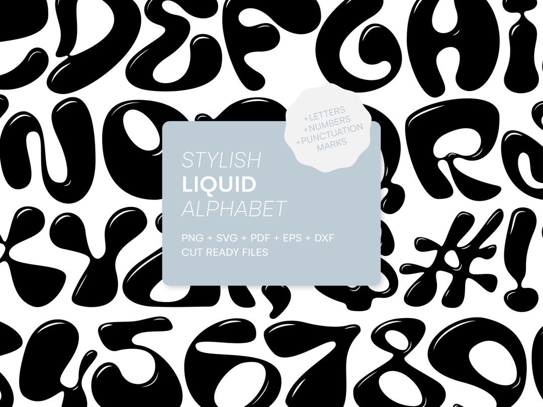 Stylish Liquid Alphabet Svg, Cricut Svg File, Liquid Font Svg ...
