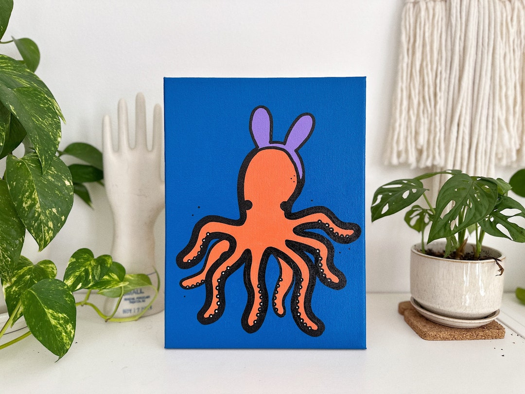 OCTOBUNNY 9x12 Original Painting, Ready to Ship - Etsy