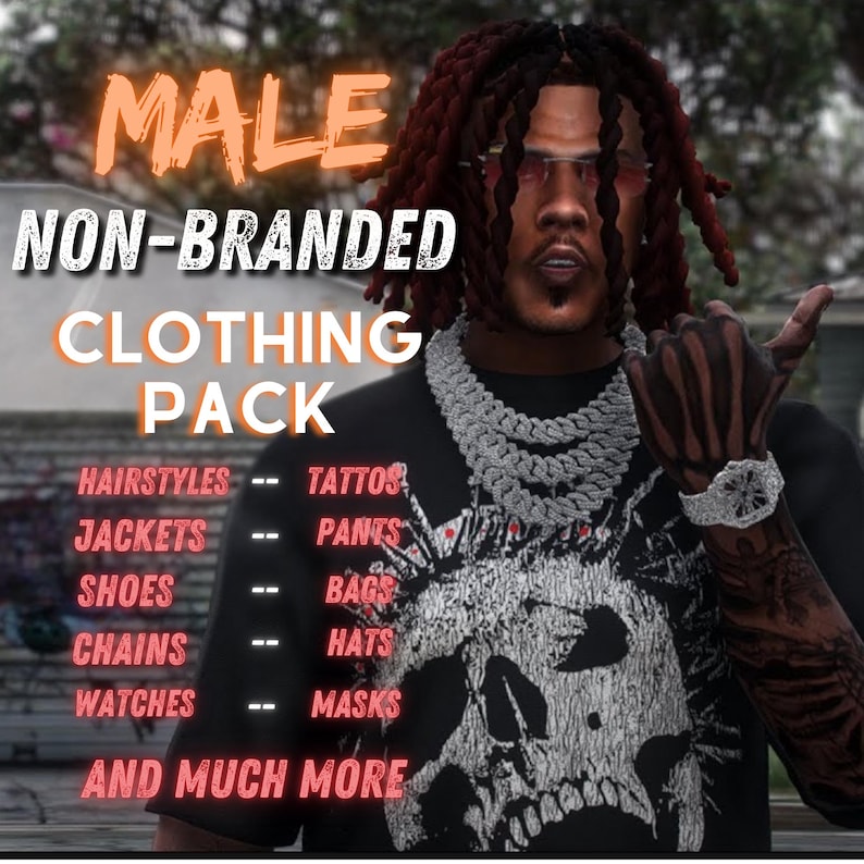 Fivem Non-branded Clothing Pack | Debadged Clothing Pack | Male Clothes Pack Fivem | Fivem Ready ...