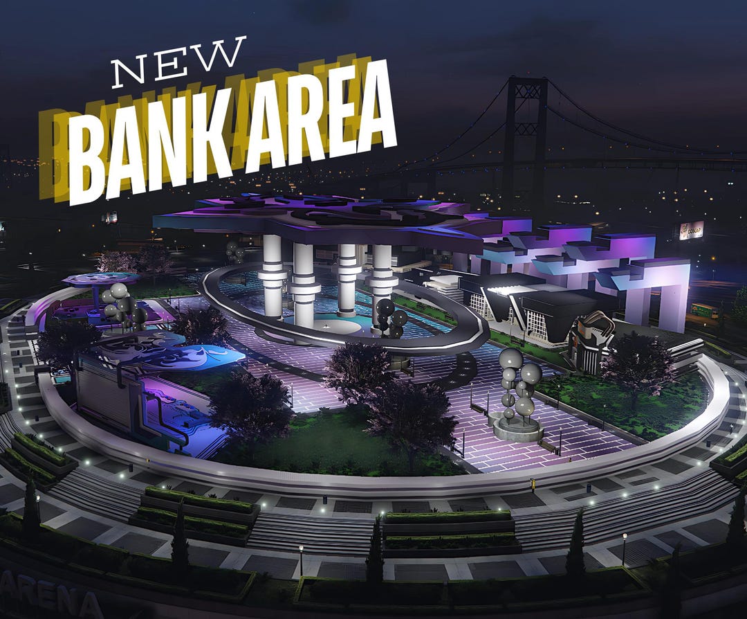 Fivem New Bank Area | Fivem Mega RP Hub | Outdoor Cinema, Starbucks ...