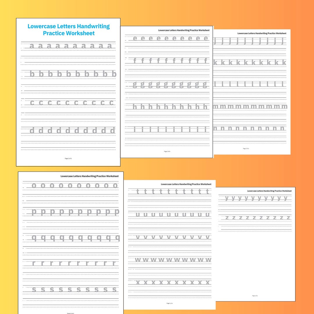 Lowercase Letters Handwriting Practice Worksheet, Lines Trace Pages ...