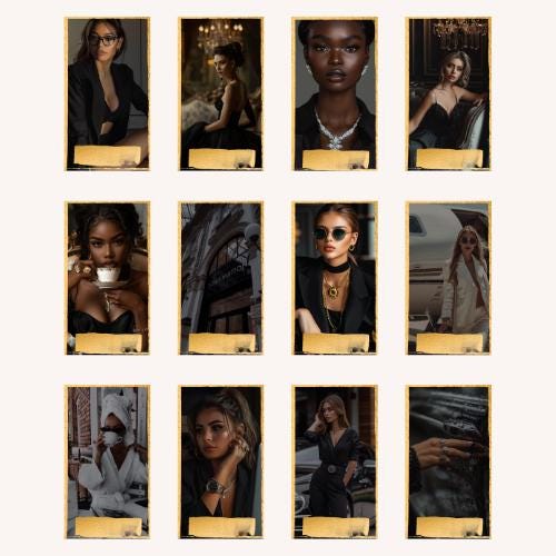 Golden Oracle Card Templates: Editable in Canva (digital Download) - Etsy