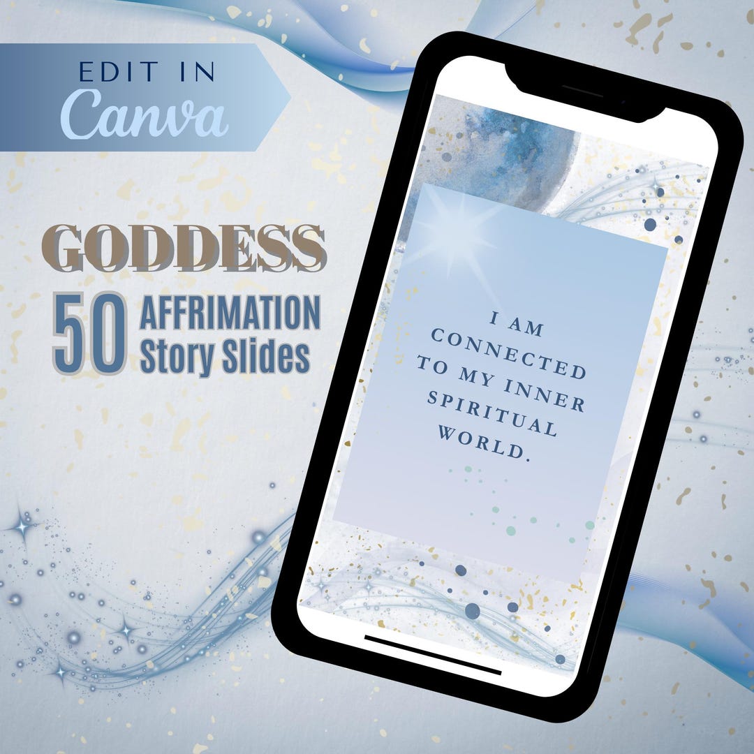 GODDESS Affirmations Story Slides, Printable Cards, PLR, Editable, DIY ...