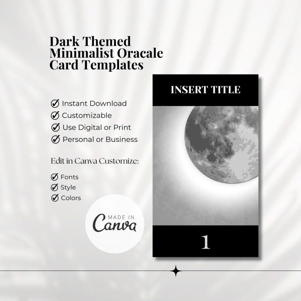 Oracle Cards Template, Canva Template, Editable Oracle Card Deck, DIY ...
