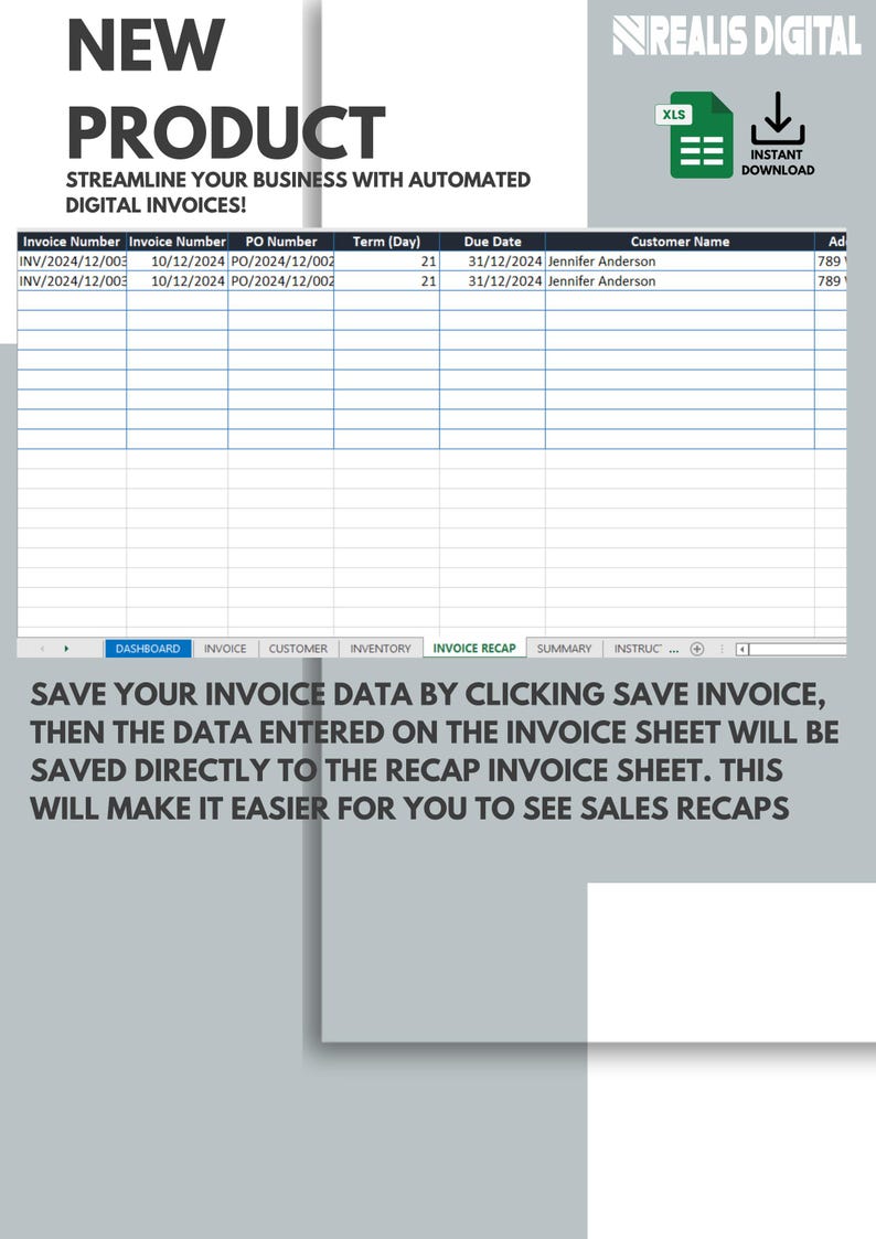 Professional Invoice Solution & Invoice Tracker: PDF and PNG Export ...