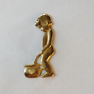 Brass WC Sign, Peeing Boy Restroom Sign, Bathroom Door Plaque, WC ...