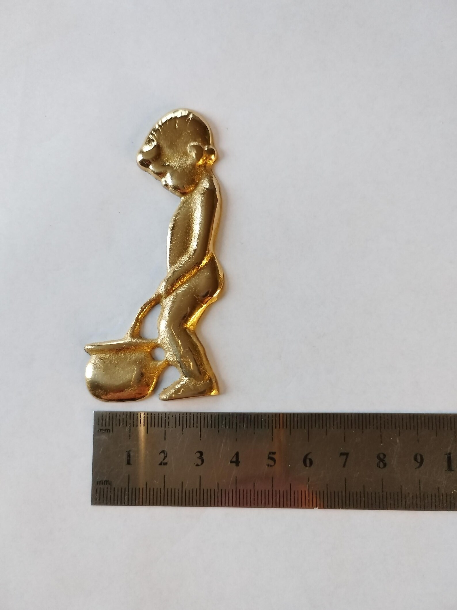 Brass WC Sign, Peeing Boy Restroom Sign, Bathroom Door Plaque, WC ...
