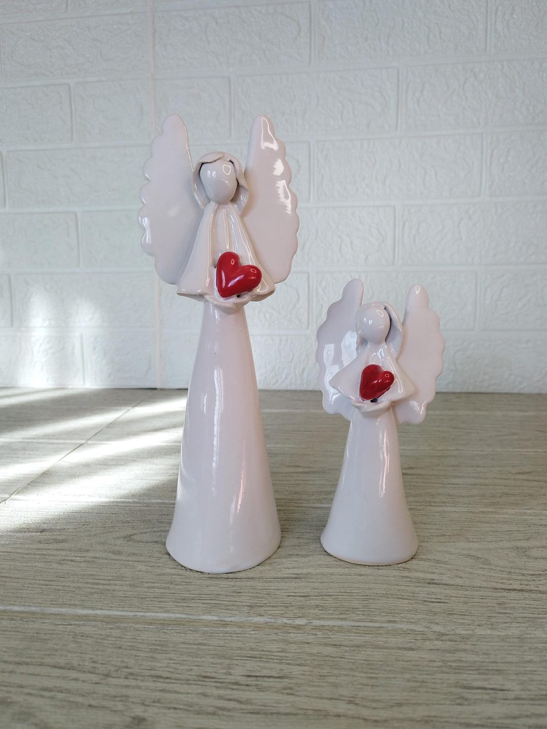 Set of Two Porcelain Angel Figurines, Angel Statue, Sculpture of Angel ...