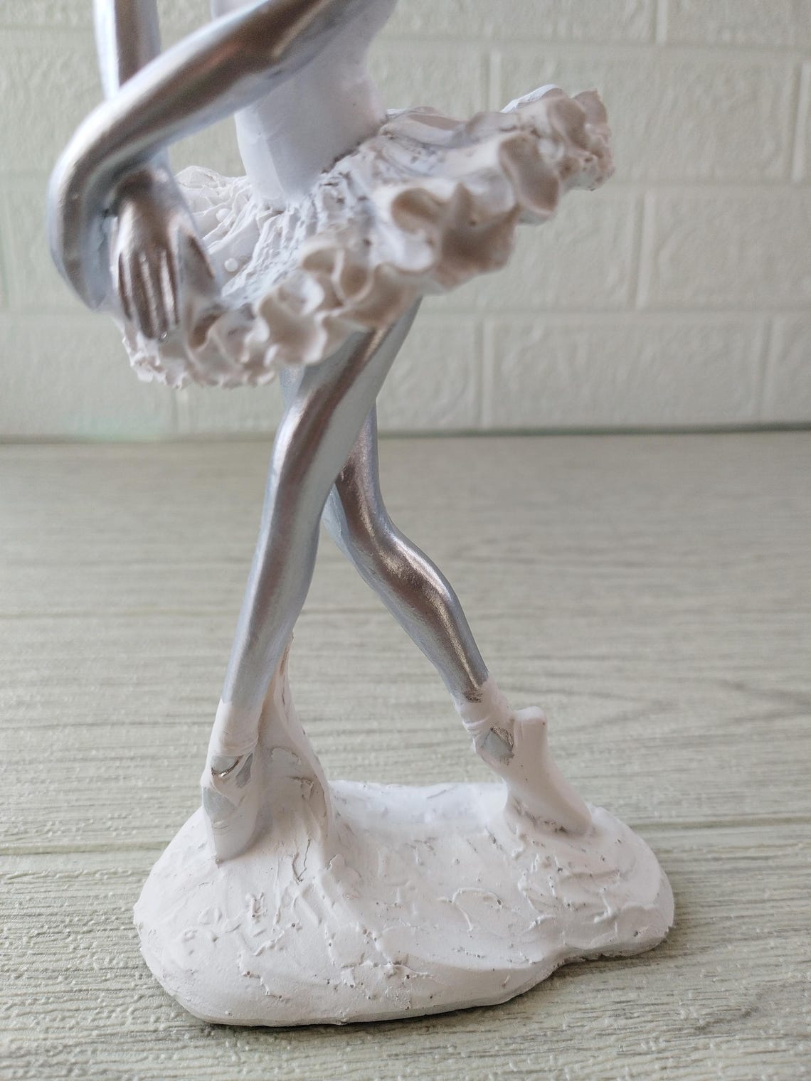 White and Silver Ballerina Figurine, Dancing Ballerina Figure, Romantic ...