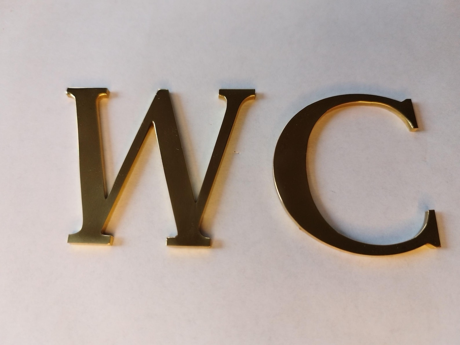 WC Sign, WC Restroom Sign, Brass Toilet Door Sign, Door Plaque WC ...