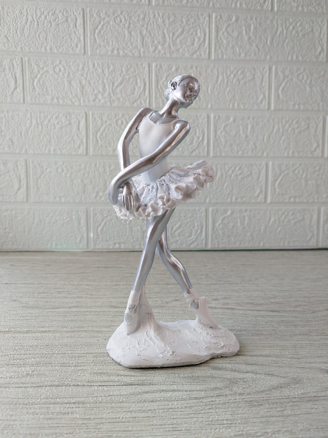 White and Silver Ballerina Figurine, Dancing Ballerina Figure, Romantic ...