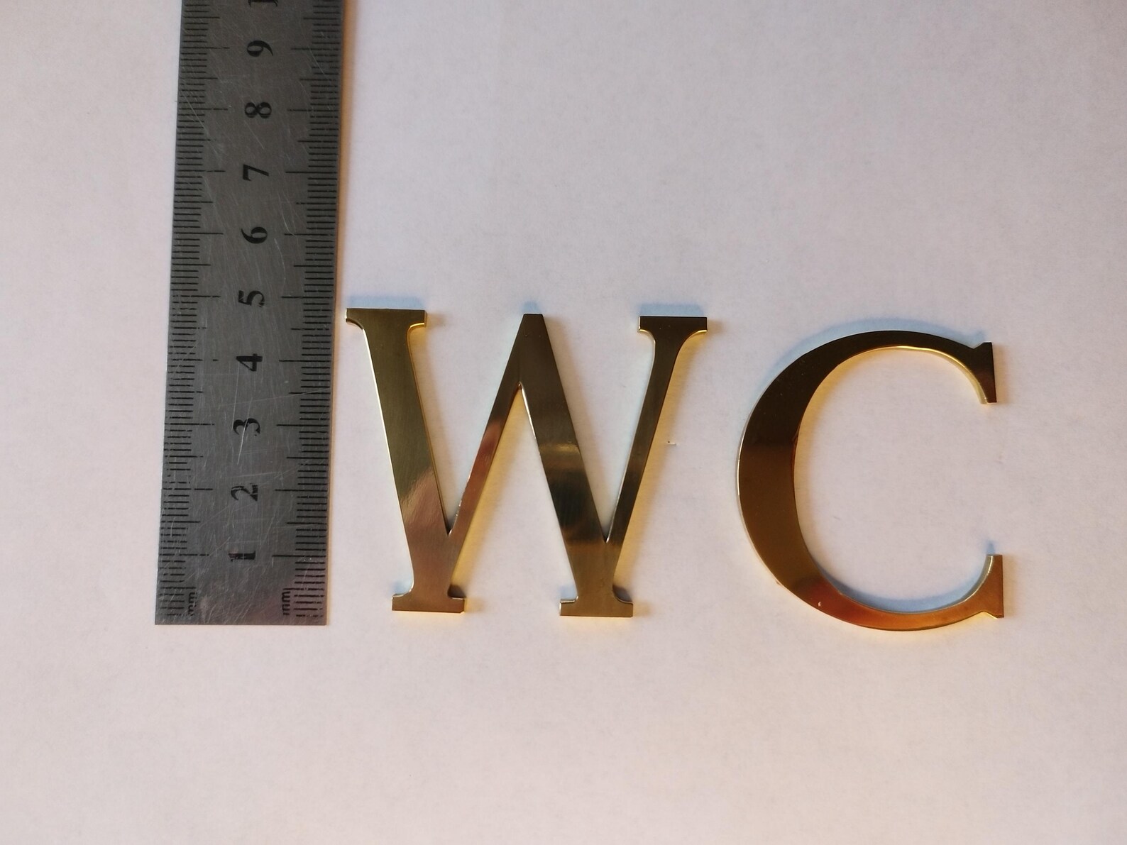 WC Sign, WC Restroom Sign, Brass Toilet Door Sign, Door Plaque WC ...
