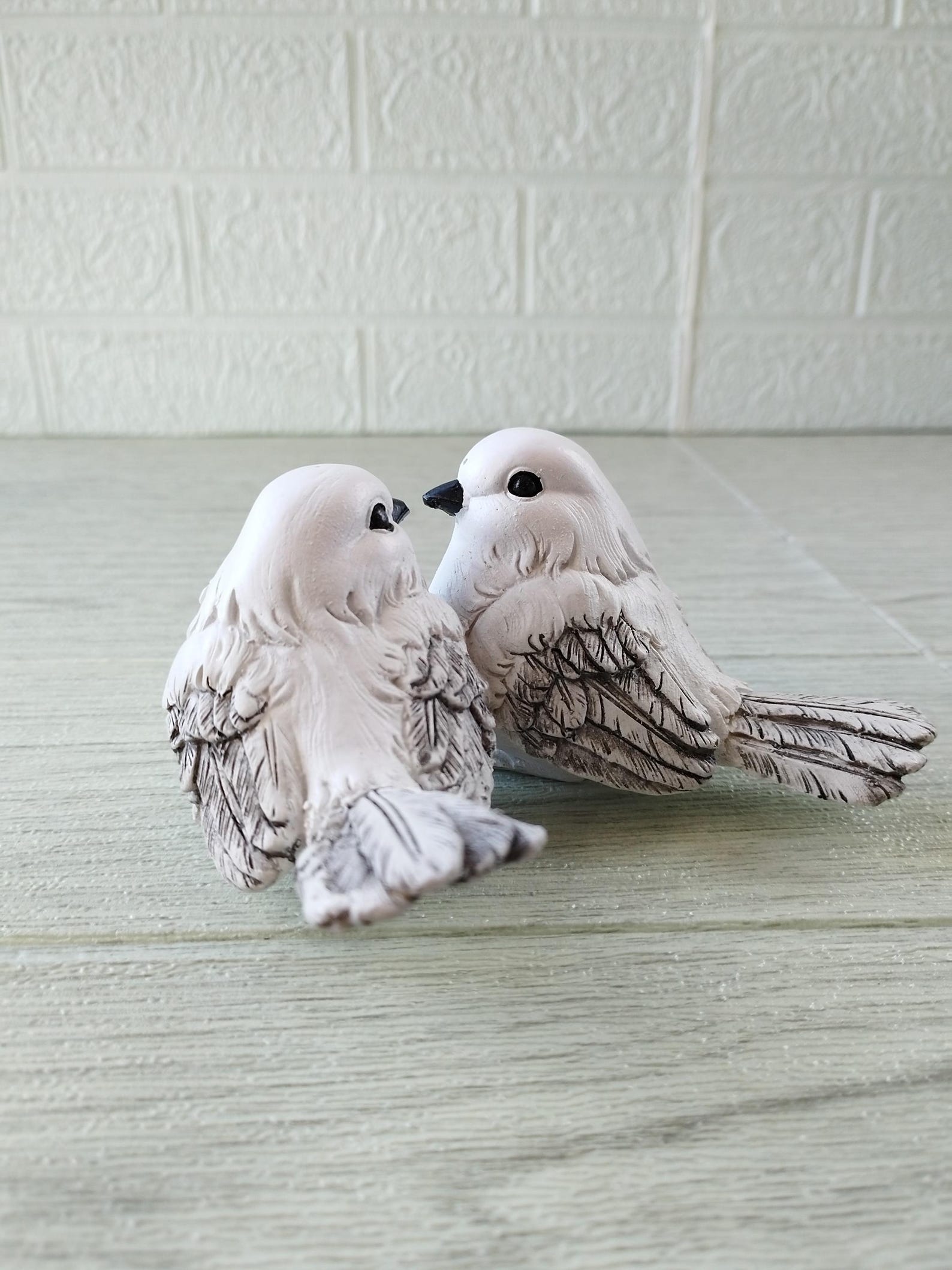 White Lovebirds Statue, Romantic Bird Figurine, Lovebirds Figurine ...