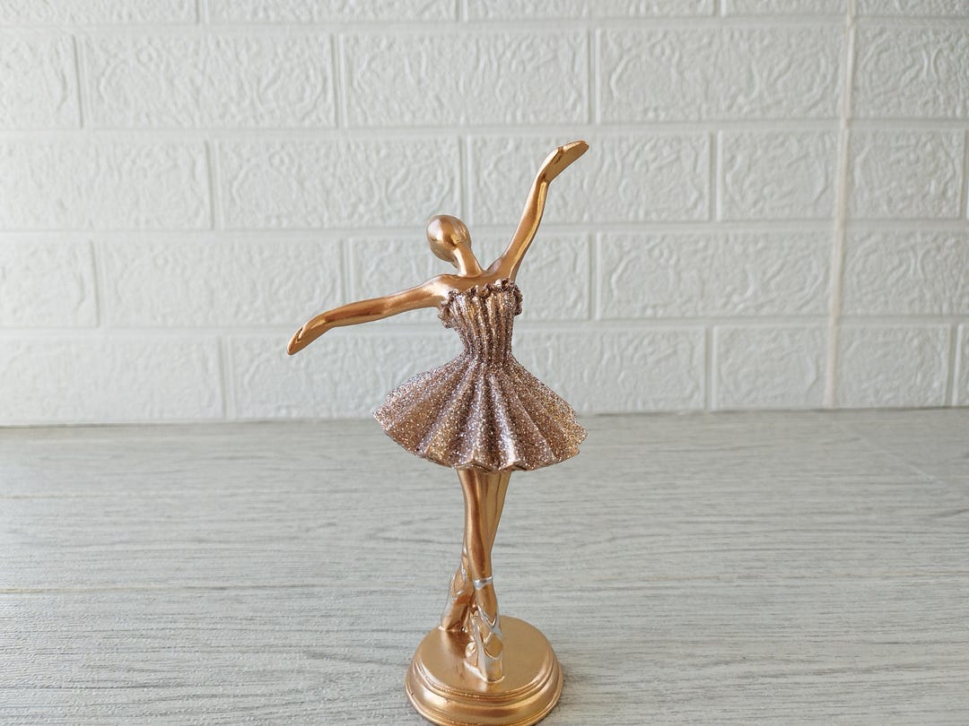 Graceful Ballerina Statue, Golden Ballerina Figurine, Ballerina ...
