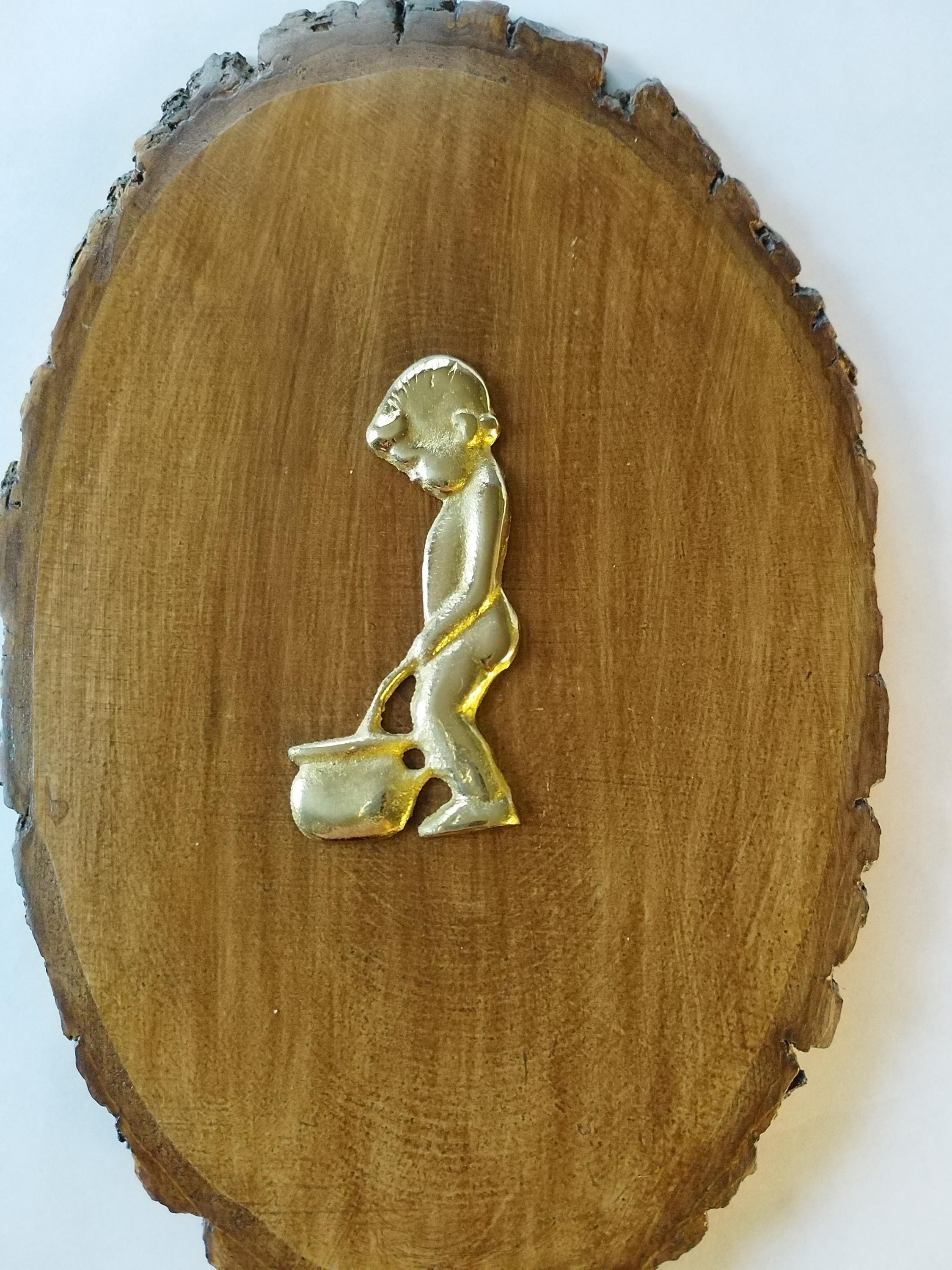 Brass WC Sign, Peeing Boy Restroom Sign, Bathroom Door Plaque, WC ...