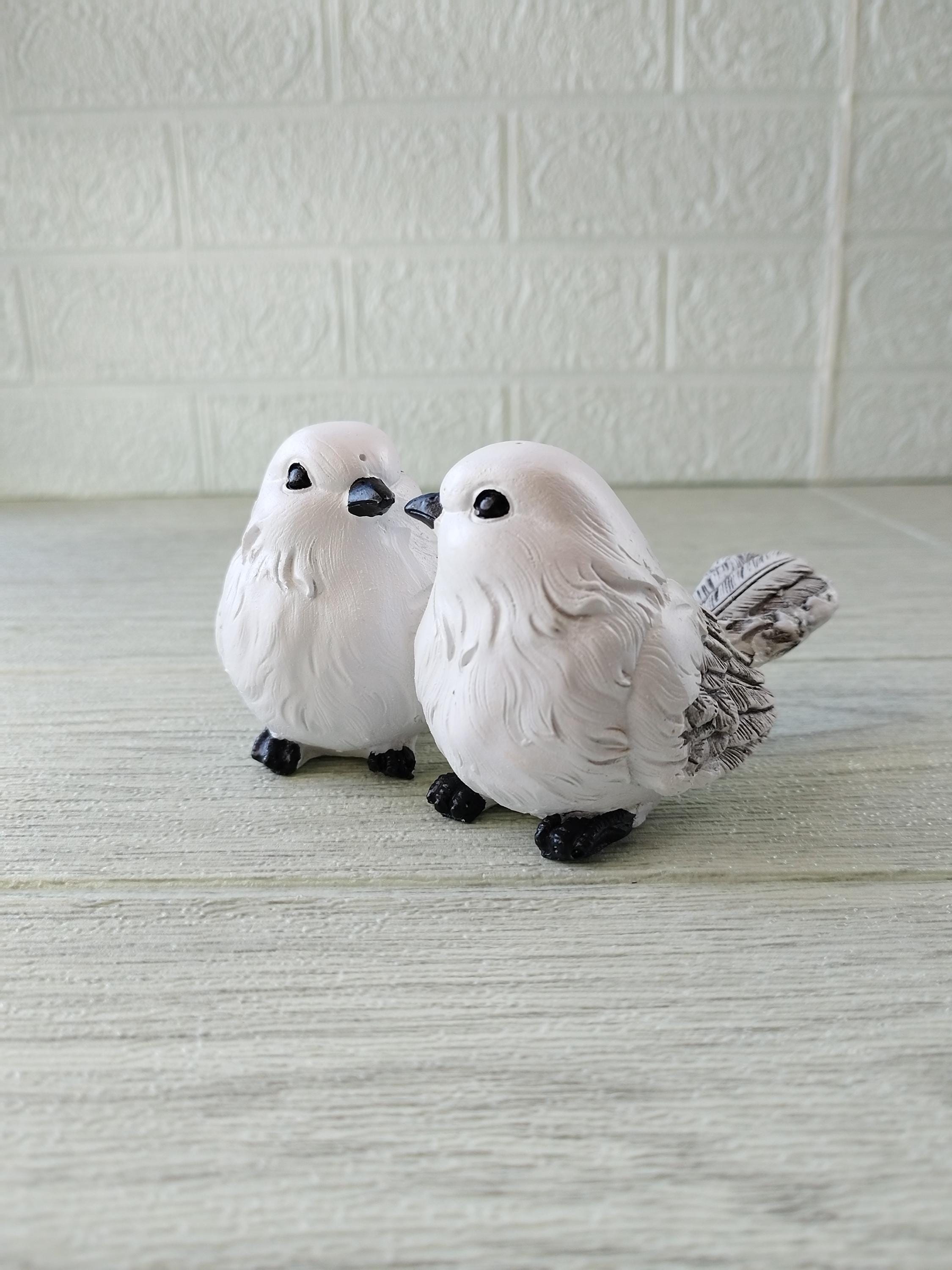 White Lovebirds Statue, Romantic Bird Figurine, Lovebirds Figurine ...