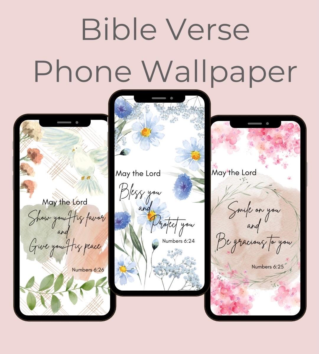 Christian Phone Wallpaper - Set of 3 - Bible Verse Phone Background ...