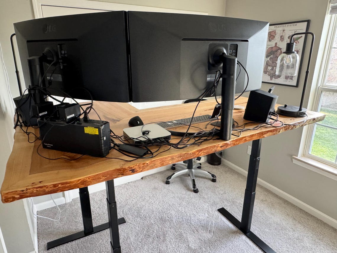 L-shaped Adjustable (standing), Live Edge Desk - Etsy