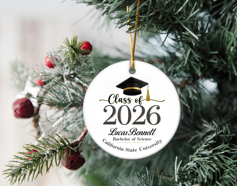 Personalized Class of 2026 Graduation Ornament, Custom Name College ...
