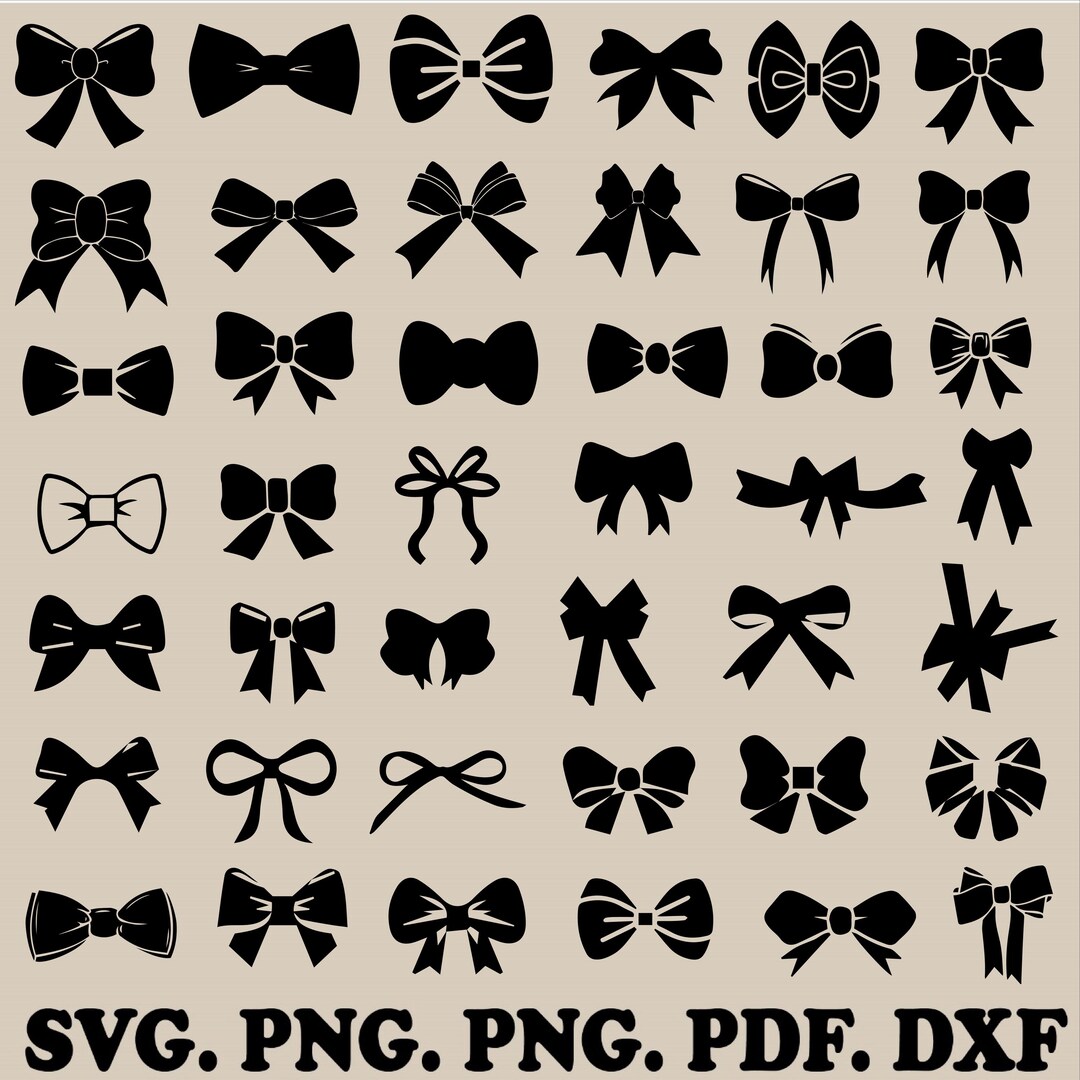 Bows Svg Bundle, Bows Clipart, Bows Cut Files for Circut, Ribbon Bow ...