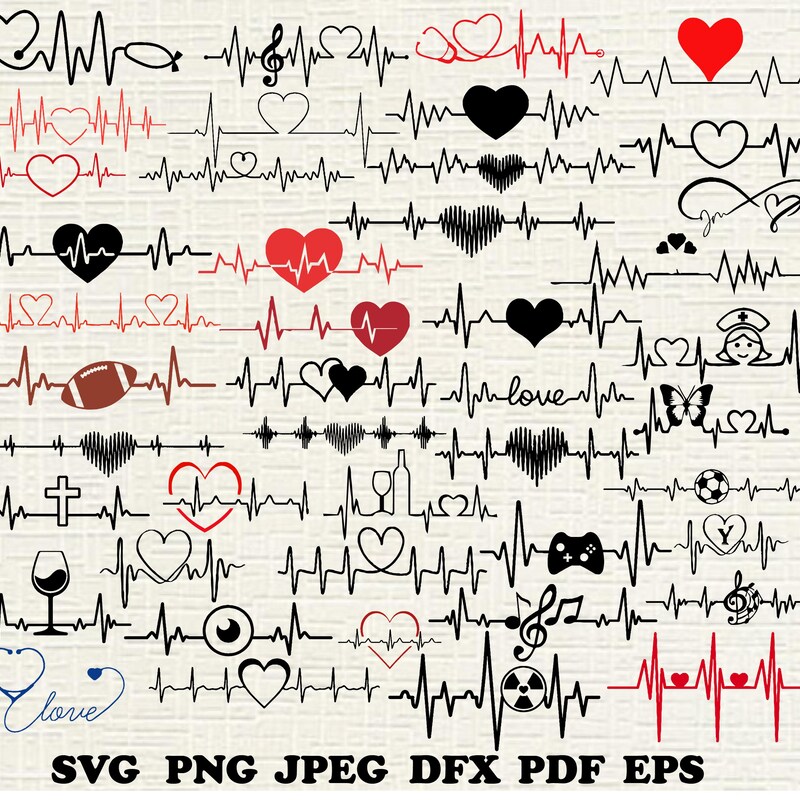 Heart Beat Svg - Etsy