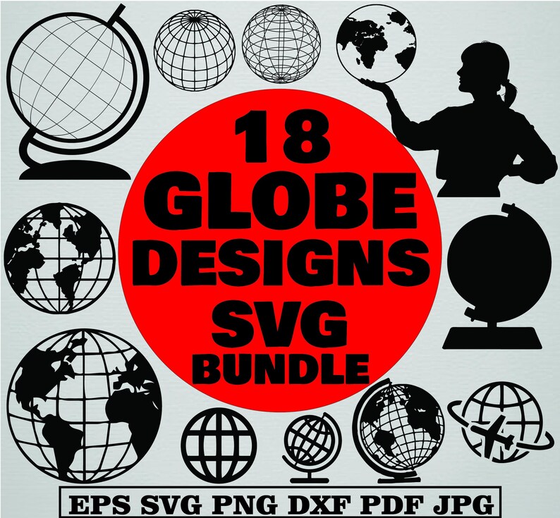 Globe Svg Bundle, Globe Clipart, Globe Cut Files for Circut, Globe ...