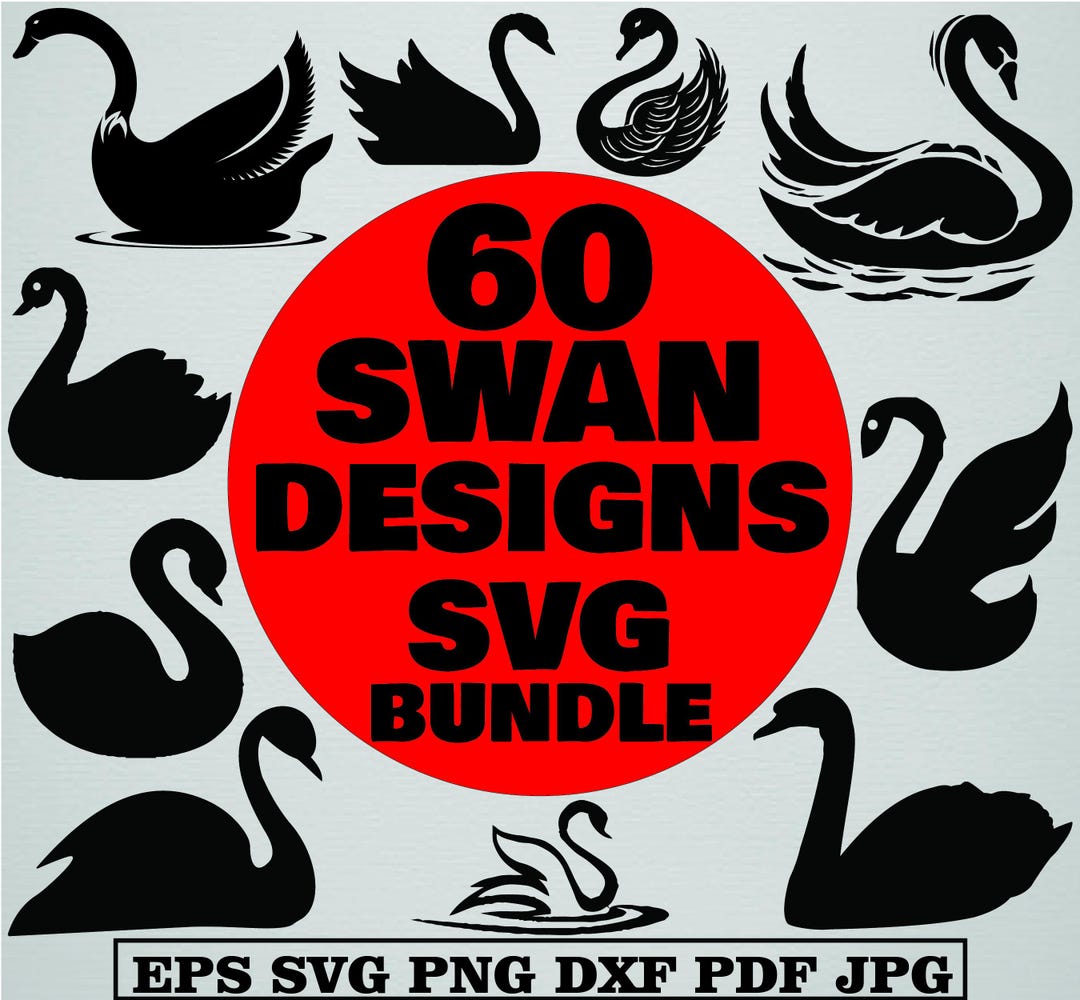 Swan Svg Bundle, Swan Cut Files for Circut, Swan Silhouette, Swan Clipart, Swan Vector, Swan Png ...
