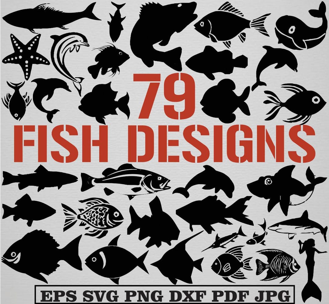 Fish Svg Bundle, Fish Clipart, Fish Cut Files for Circut, Fishing Svg ...