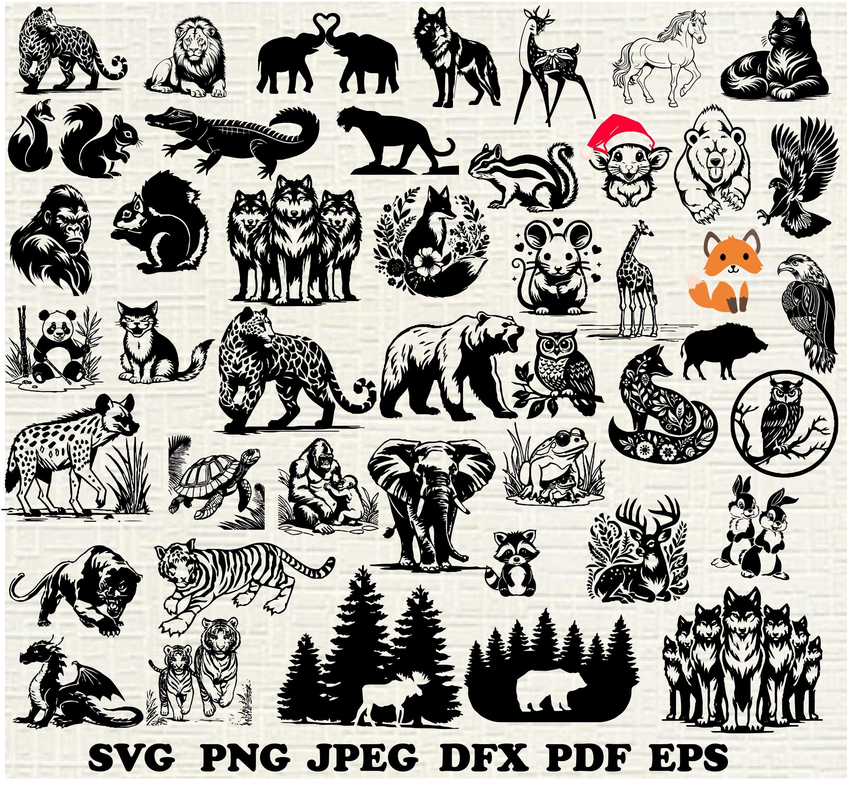 Animals Svg Bundle, Forest Animals Svg, Animals Clipart, Animals Cut ...