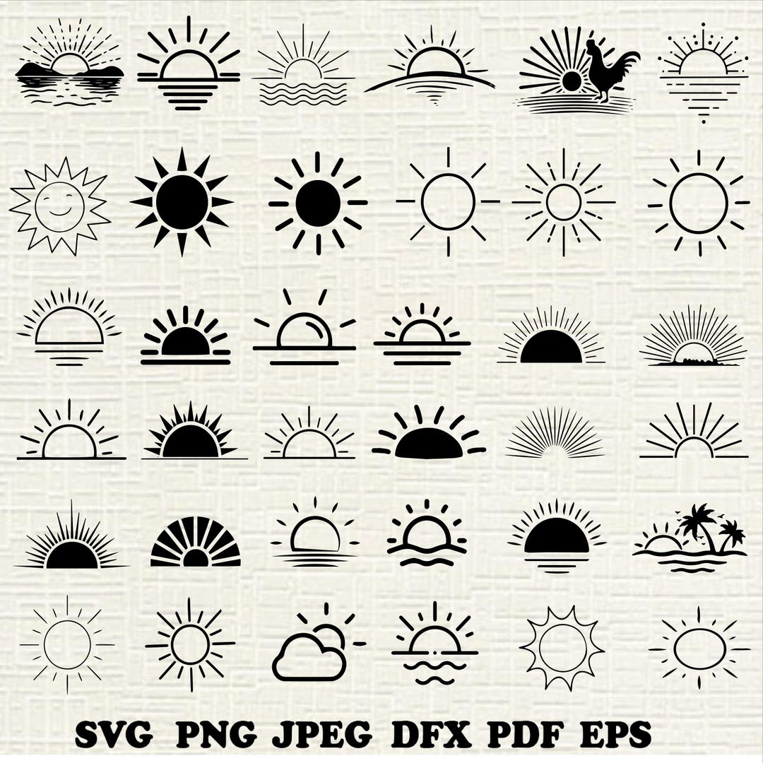 Sunrise Svg Bundle, Sunrise Clipart, Sunrise Silhouette, Sunrise Png ...