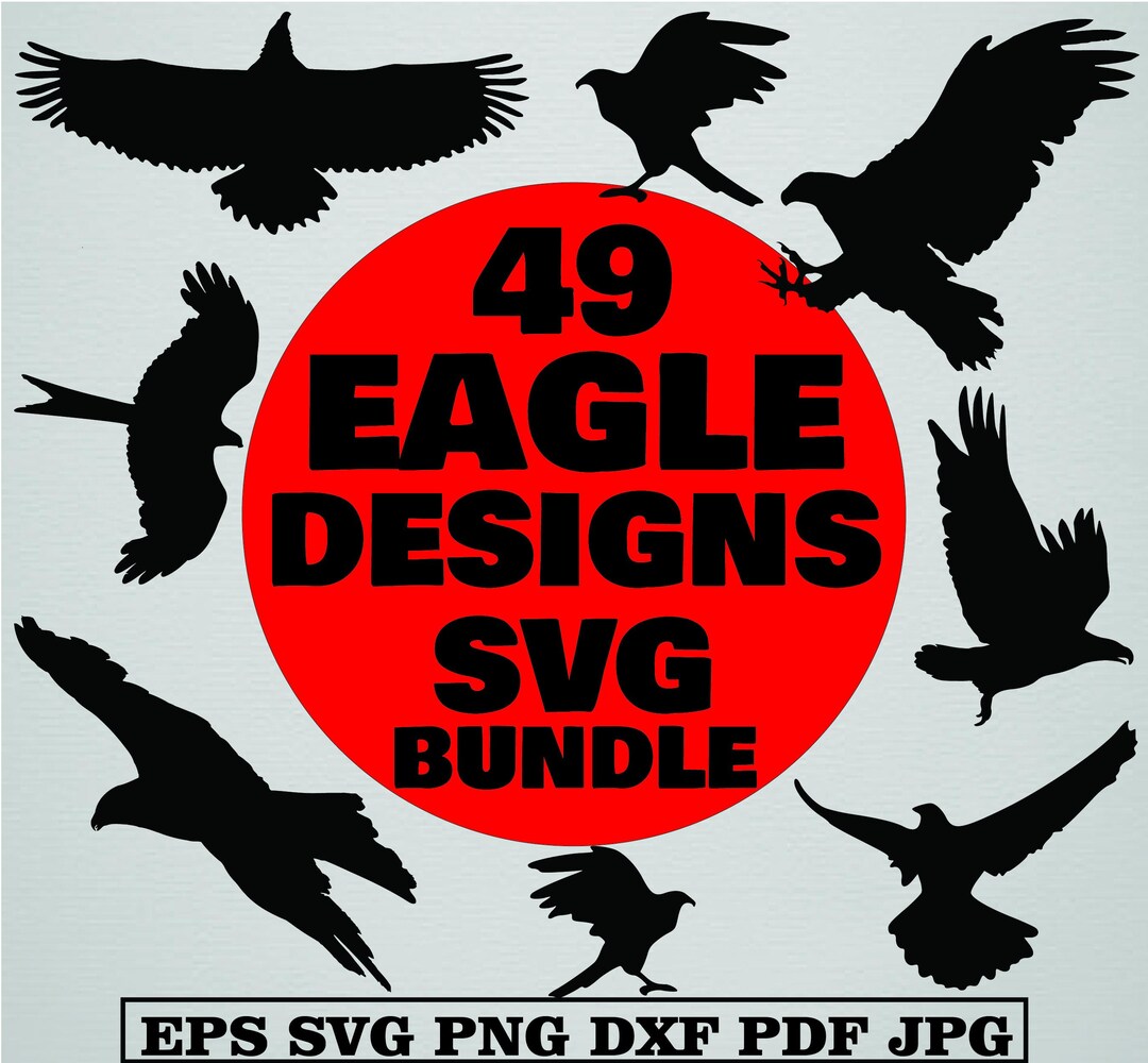 Eagle Svg Bundle, Eagle Clipart, Flaying Eagle Svg, Eagle Cut File for ...