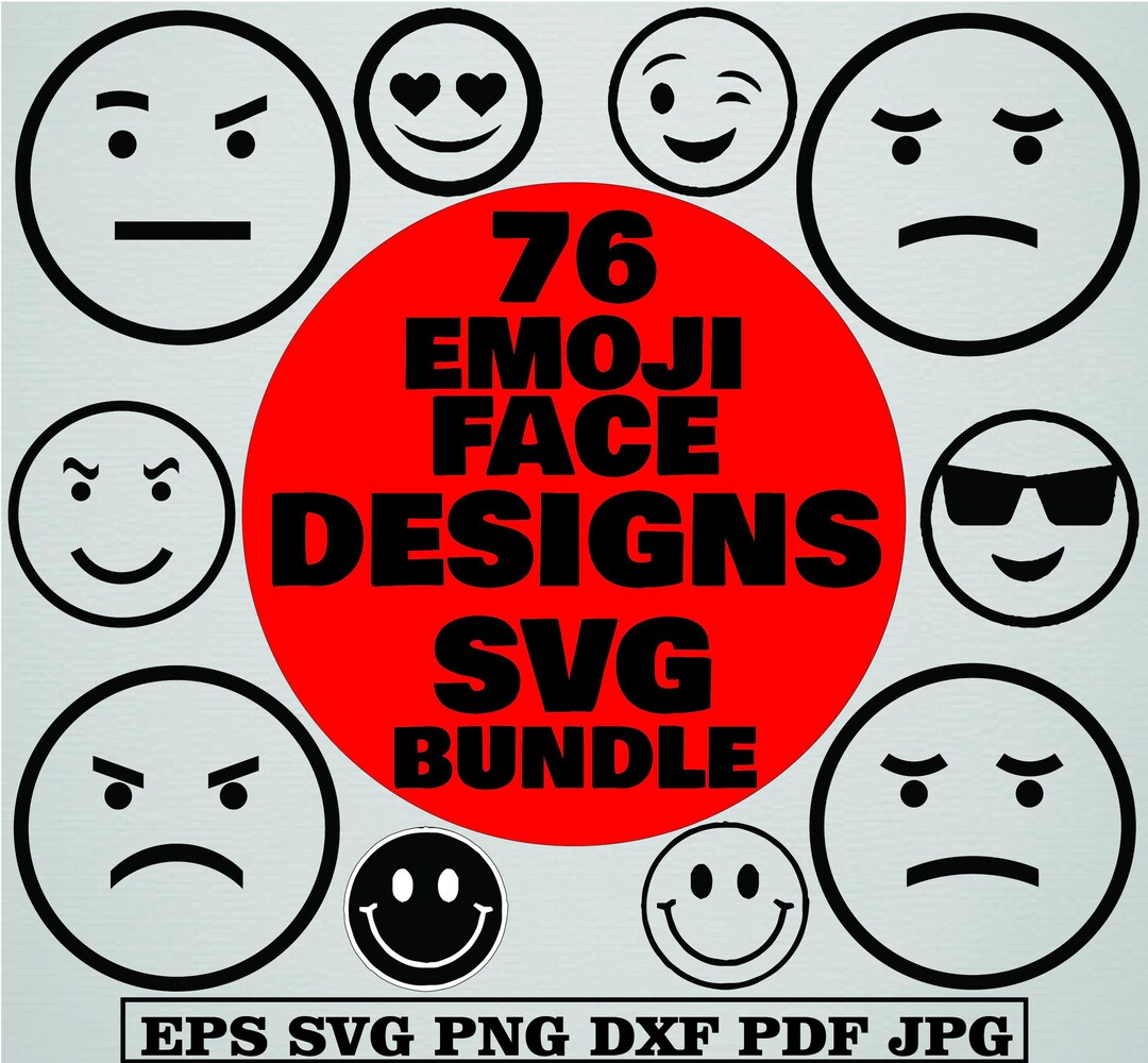 Emoji Face SVG Bundle, Emojis Svg Bundle, Emoji Icons Svg, Smiley Svg ...
