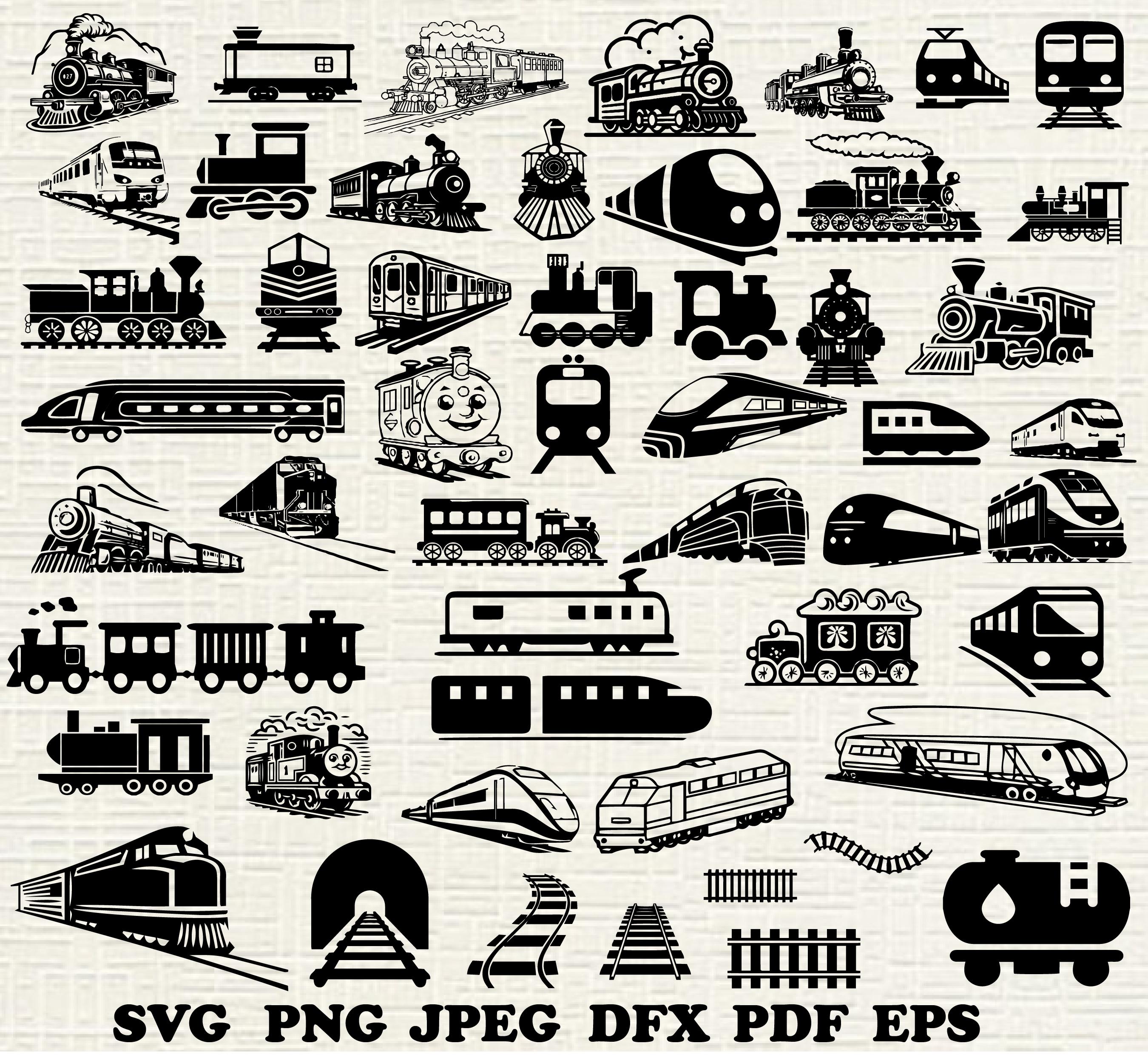Train Svg Bundle, Train Png Bundle, Train Clipart, Train Cut Files for ...